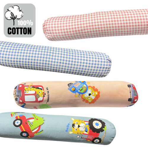 [623602S] Children Bolster W/Case - Safari/Check (4 Design Option)